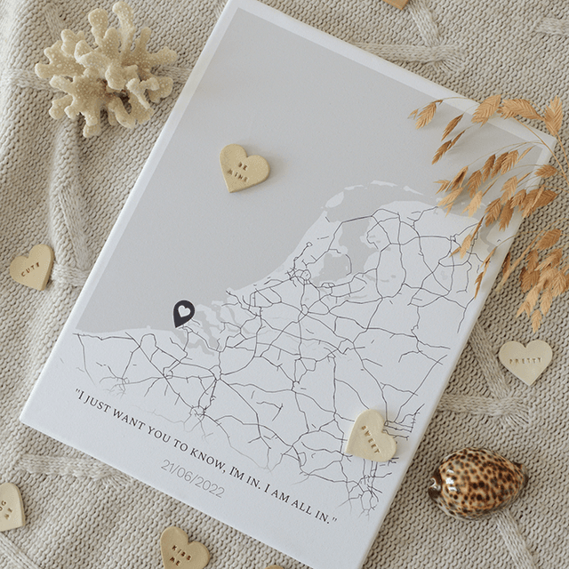 Gepersonaliseerde kaartposter met je eigen locatie